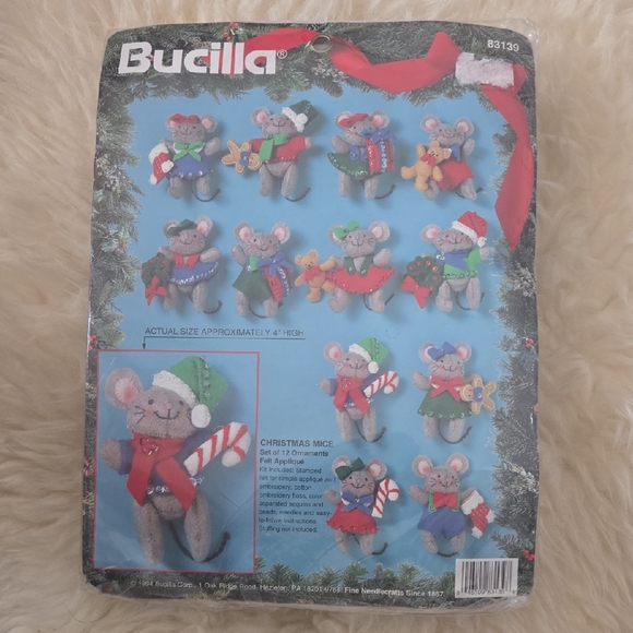 Bucilla | Holiday | Bucilla Festive Mice Felt Applique Kit Red Green ...